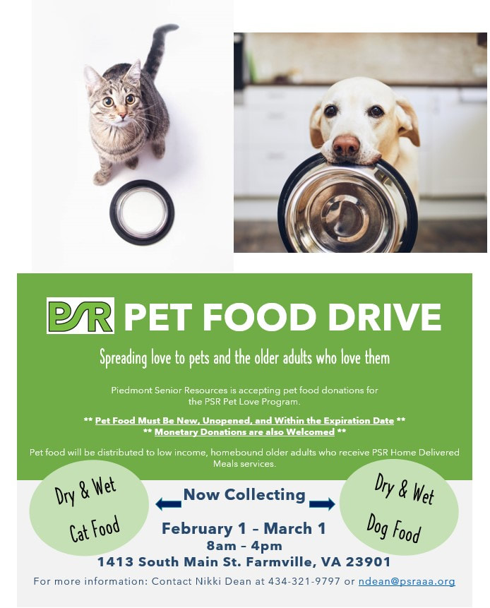 PSR Pet Food Drive 2023 - Piedmont Senior Resources